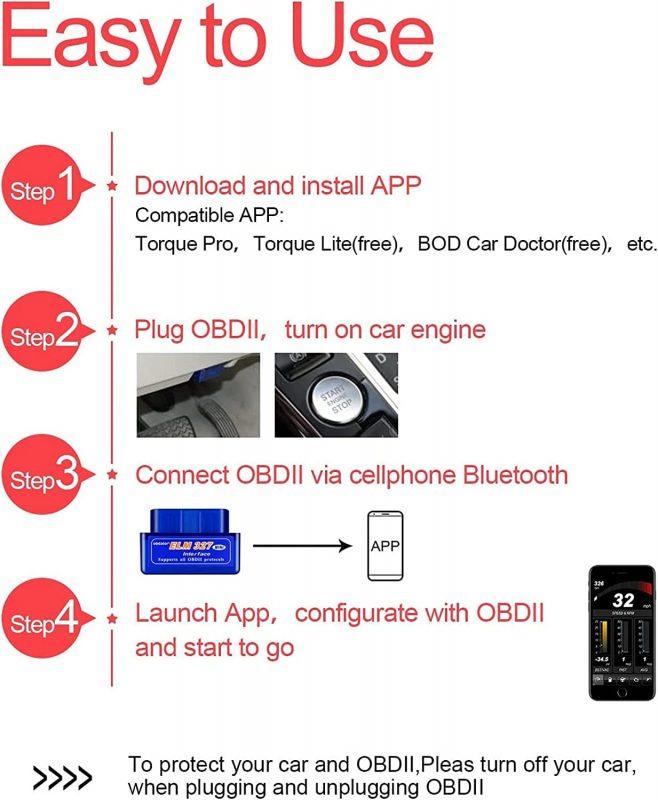 Super Mini ELM 327 V2.1 OBD2 Bluetooth Auto Car Scanner Diagnostic Tool ...